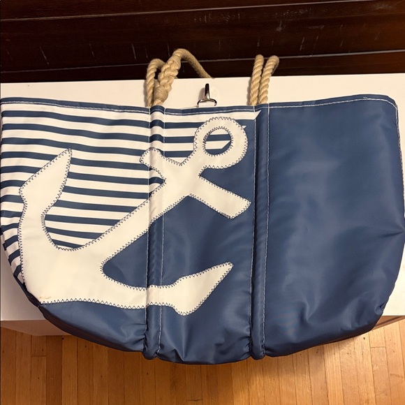 Sea Bags | Bags | Seabag Breton Stripe White Anchor Large Tote From ...
